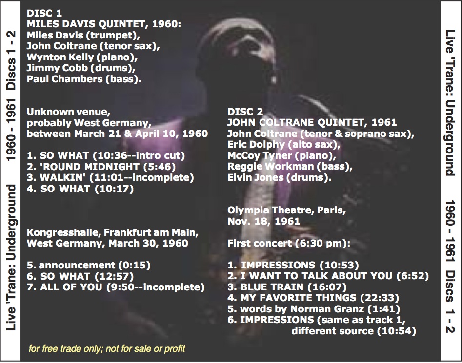 John Coltrane – Live Trane Underground 1 – 2 – Jerry Scott