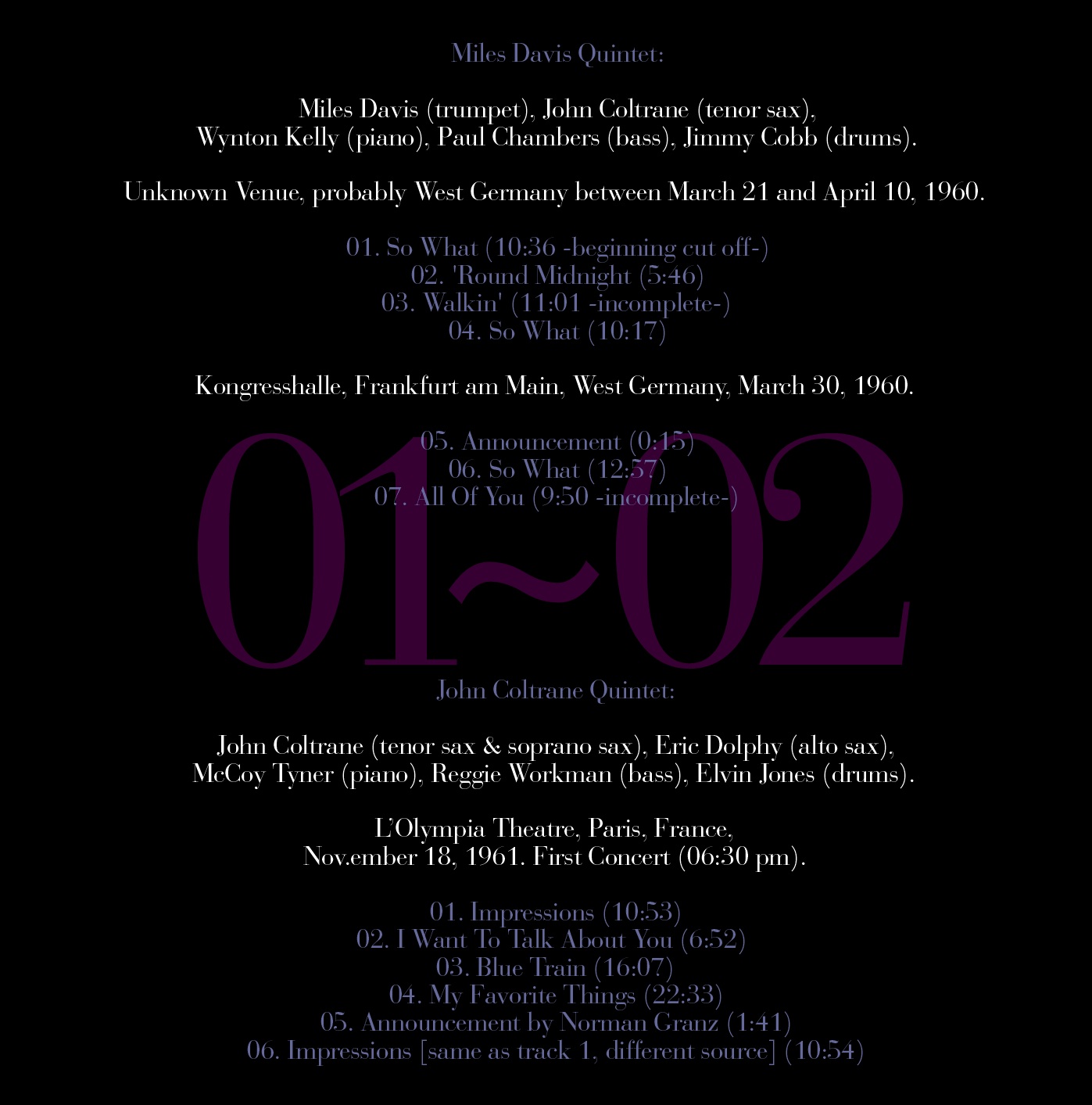 John Coltrane – Live Trane Underground 1 – 2 – Jerry Scott