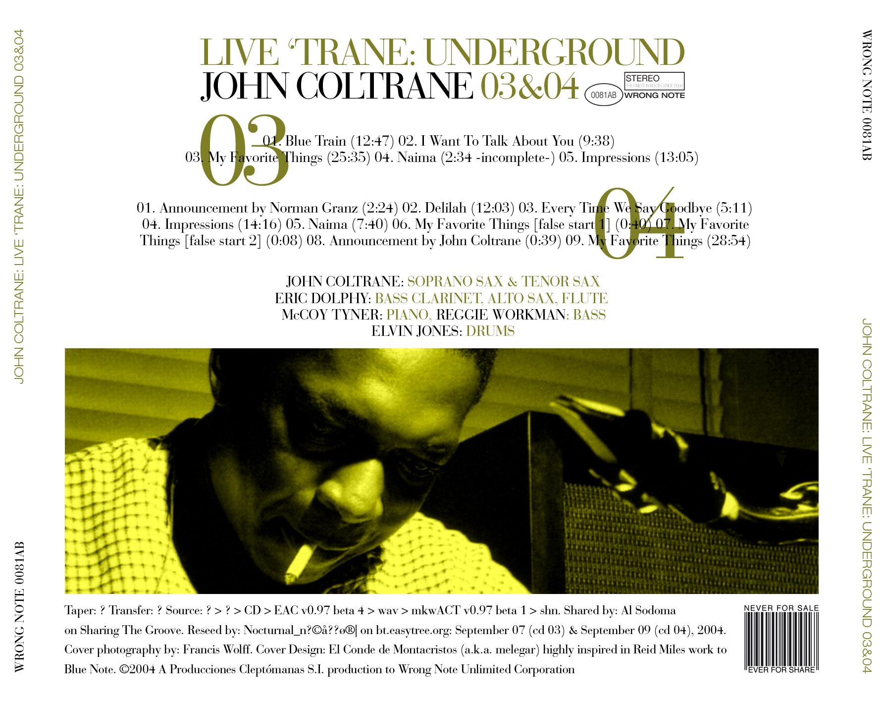 John Coltrane – Live Trane Underground 3 – 4 – Jerry Scott